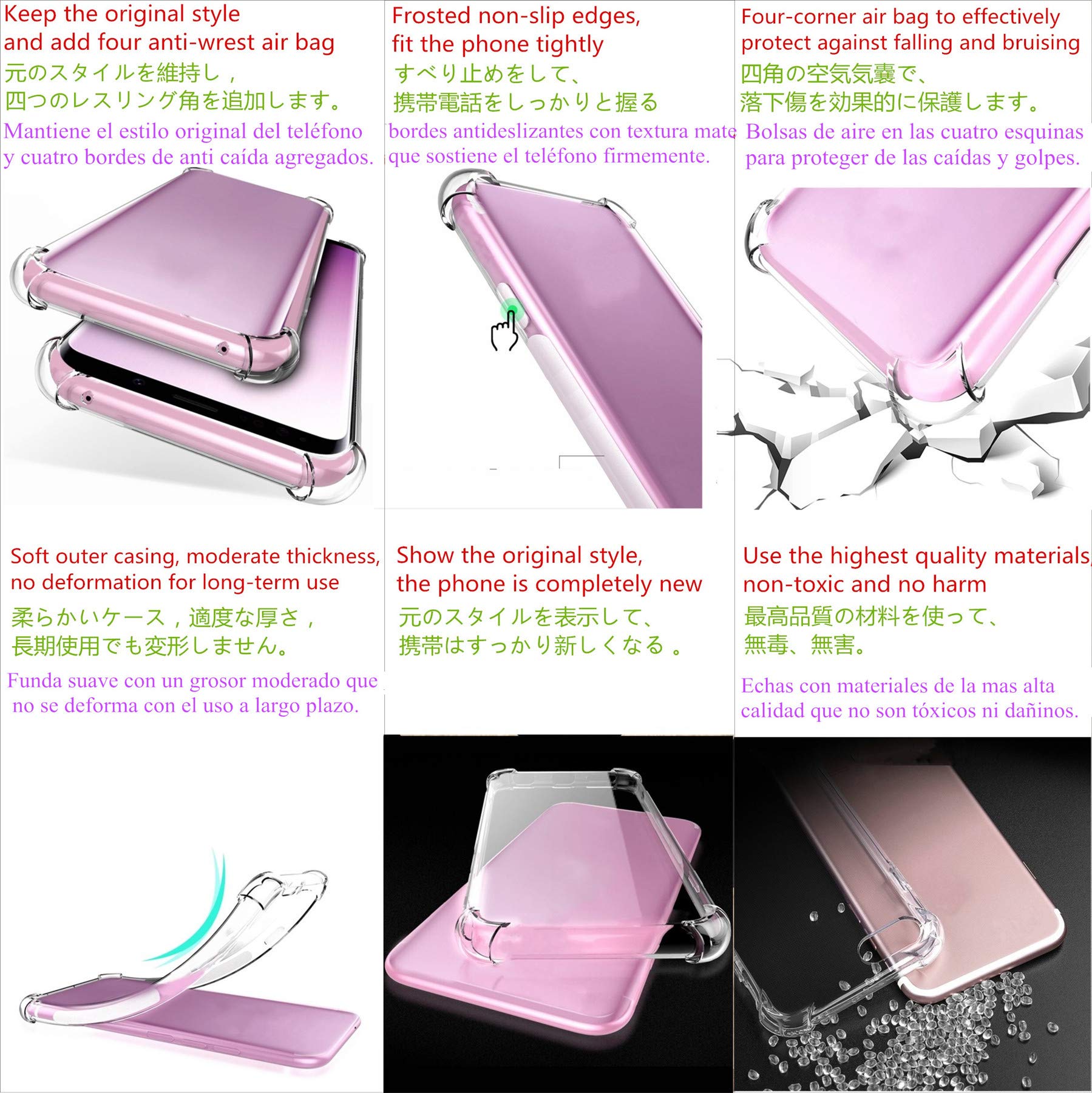 USTIYA Case for Huawei Y9s / Honor 9X Pro Clear TPU Four Corners Cover Transparent Soft