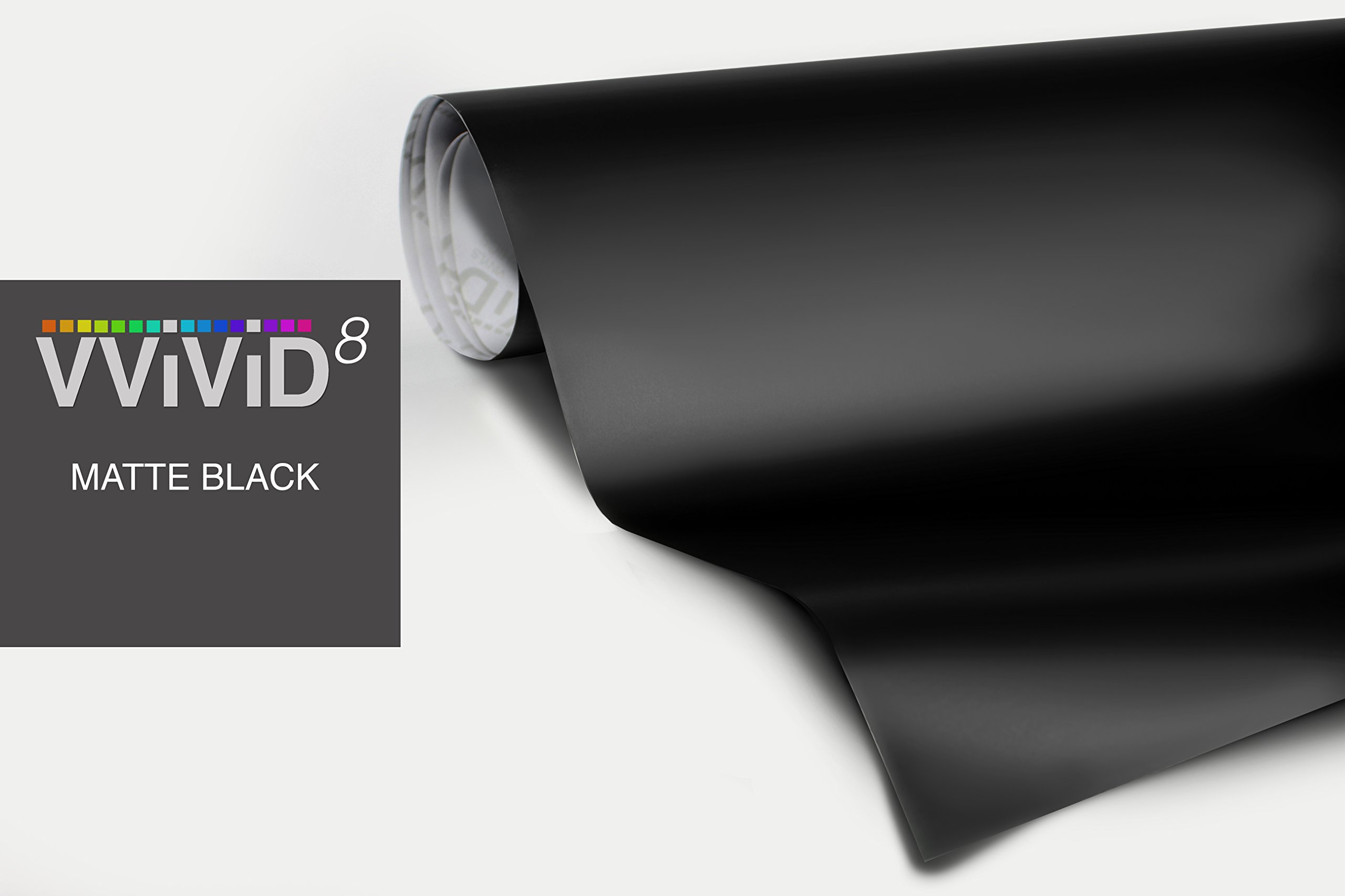 Black Matte Cast Decal Automotive Use Bubble and Air-Free Car Wrap Vinyl Large Roll 3MIL-VViViD8 (6ft x 5ft)