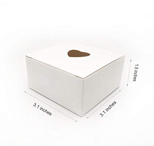 wraphay White Paper Gift Boxes Recyclable Small Boxes with Heart Shape for Wrapping Crafting Party Treat Wedding Favor(White-Heart)