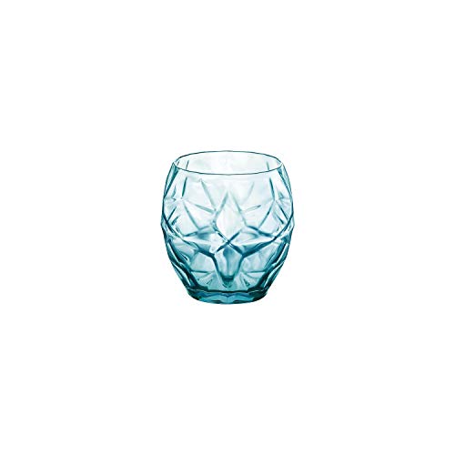 Bormioli Rocco Oriente Water Glass, Set of 6, 13.5 oz, Cool Blue