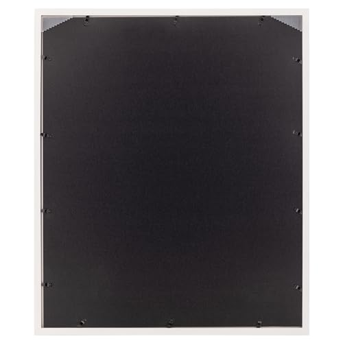 Gallery Solutions - 20"x24" White Frame - Double White Mat - Wall/Tabletop Display - Perfect Fit for 16"x20" Photos - Versatile Mounting Options - Rectangular Tabletop - Poster Frame