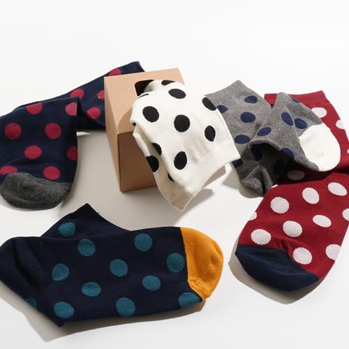 kikiya socks Women Crew | 4-6 Pairs Smiley Face Print Red Heart Preppy Design Fruit Graphic Cute Girls Cotton Socks | US 6-8