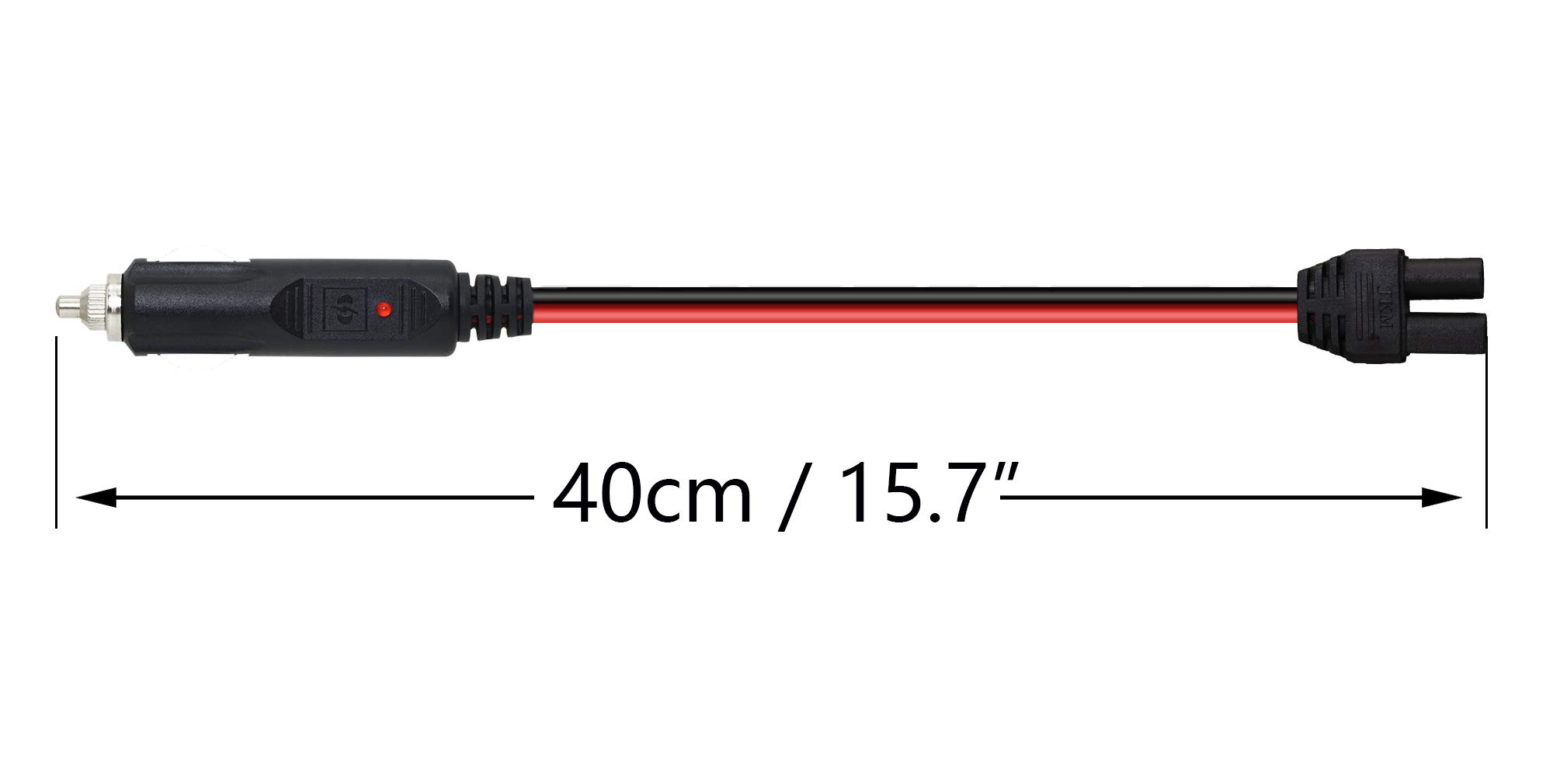 CERRXIAN 40cm 12V 24V Cigarette Lighter Plug to EC5 for Battery Booster Portable Jump Starter On-Board Electrical