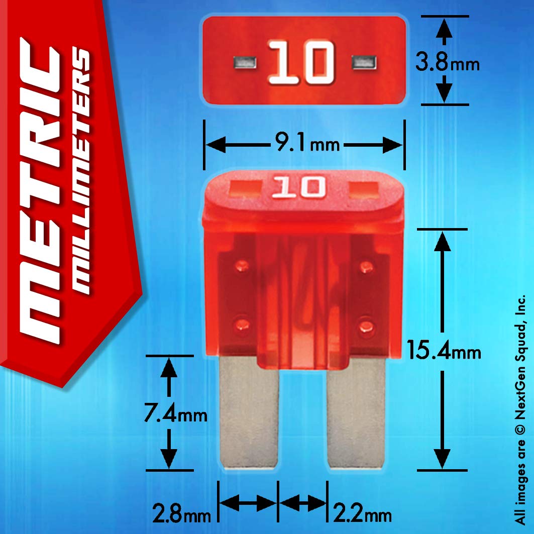 FuseTech Micro2 APT ATR 120 Piece Automotive Commercial Car Fuse Assortment (119 Blade Fuses + Fuse Puller) 5A 7.5A 10A 15A 20A 25A 30A