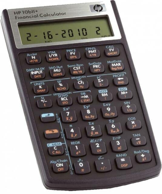 Hewlett Packard 10BII+ - 10B II Plus Financial Scientific Calculator + WYNGS Protective Case Black