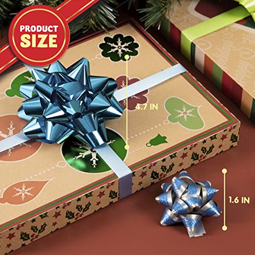 JOYIN 42 PCS Christmas Gifts Bows Assortment, Self Adhesive Gift Bows for Gift Wrapping, Present, Holiday, Wedding, Party Decoration