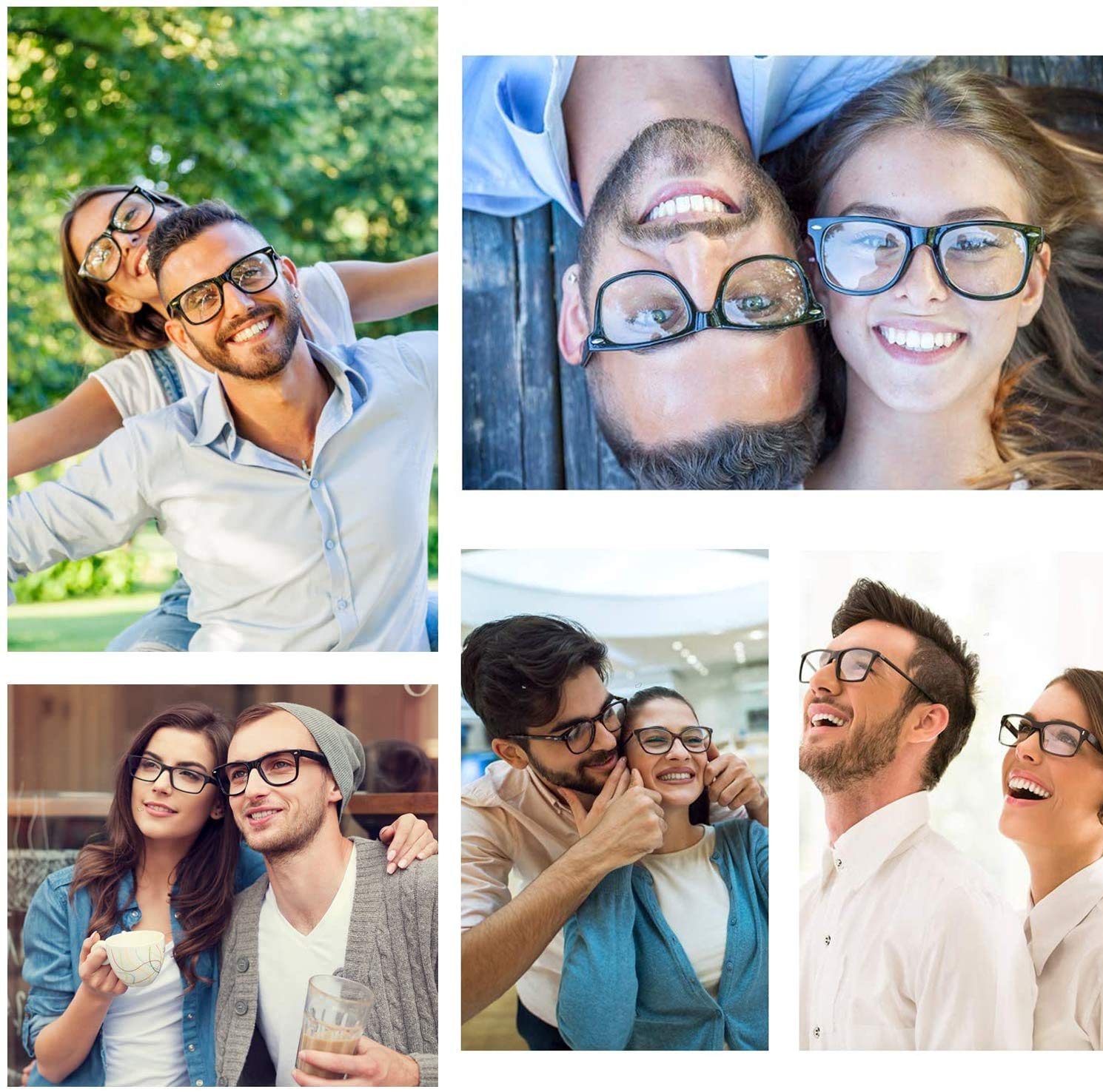 Amazon Essentials Unisex Blue Light & UV400-Blocking Glasses for Computer or Gaming, Black & Clear