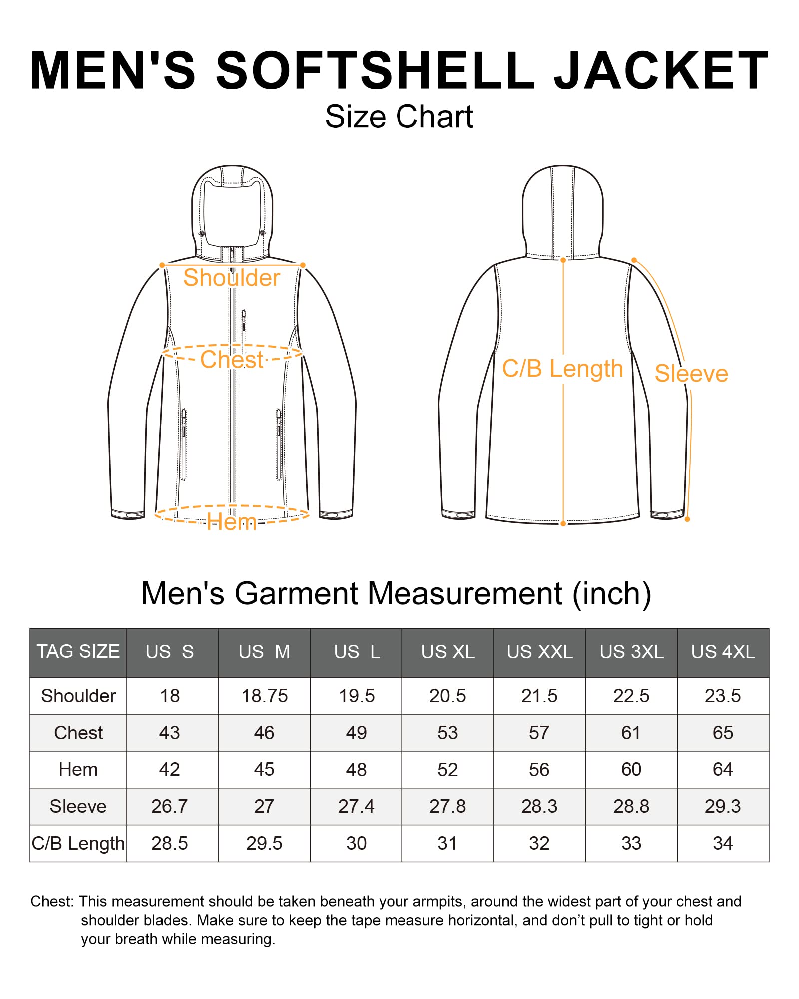 Outdoor Ventures Men's Lightweight Softshell Jacket Fleece Lined Hooded Water Resistant Winter Hiking Windbreaker Jackets