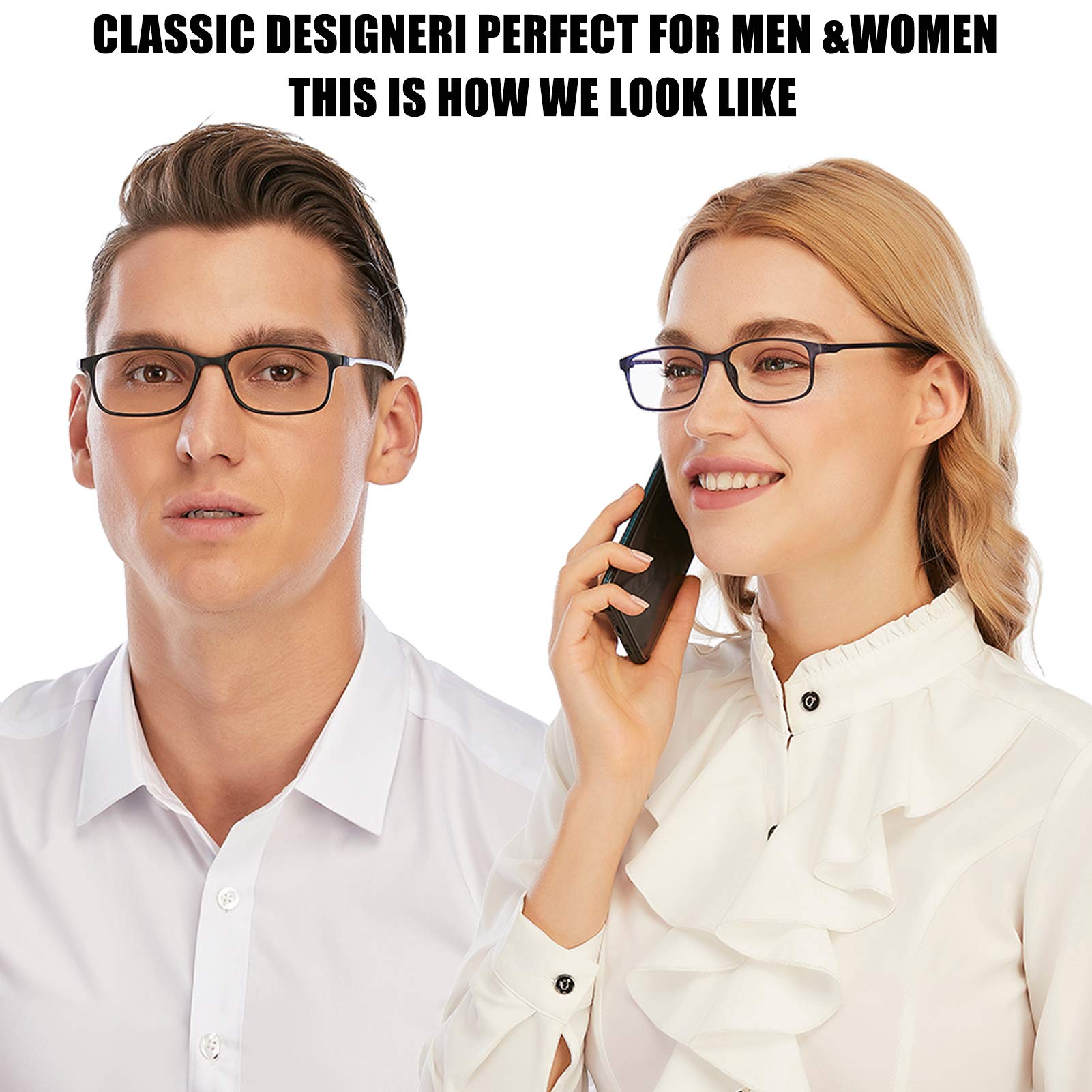 AQWANO Reading Glasses Men Women Computer Blue Light Blocking, 4 Pack Lightweight TR90 Flexible Frame Comfort Durable Readers Glasses, +1.25