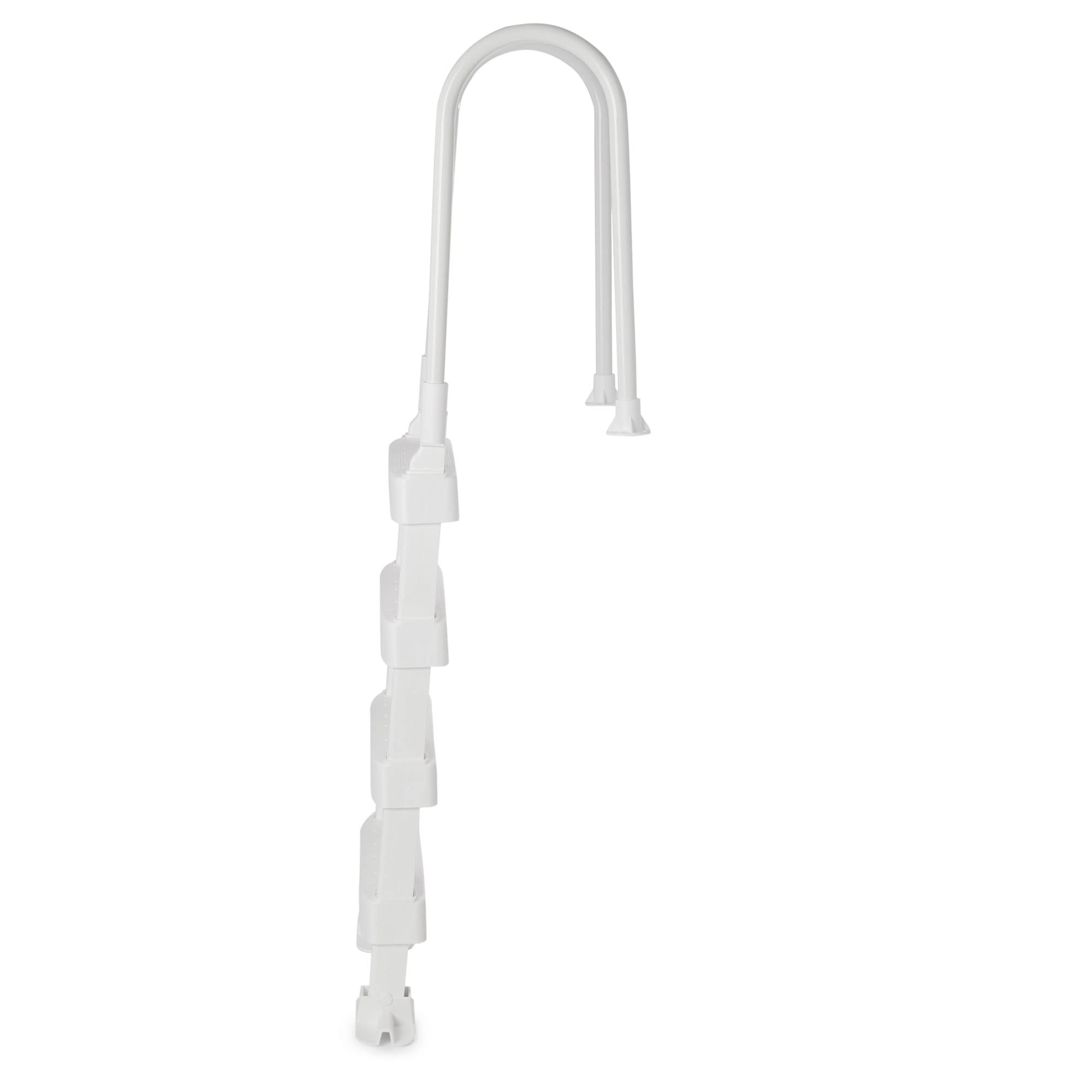 Vinyl Works Heavy Duty Anti Slip Plastic Step Ladder for Above Ground or In Ground Swimming Pools with Ergonomic Aluminum Handrails, White