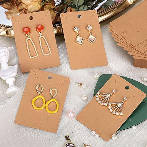 ovsor 500 Pcs Earring Cards - Earring holder Cards with 500 Pcs Bags, Earring Display Cards for Earrings Necklace Display and Jewelry Packaging