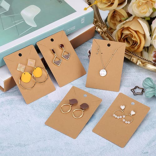 ovsor 500 Pcs Earring Cards - Earring holder Cards with 500 Pcs Bags, Earring Display Cards for Earrings Necklace Display and Jewelry Packaging