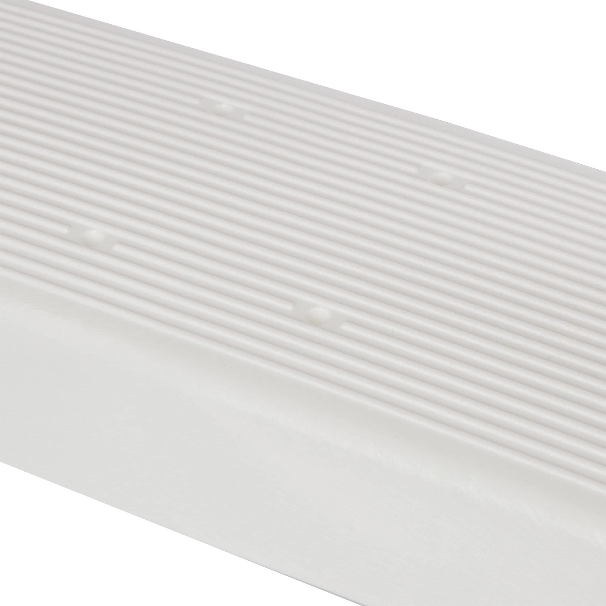 Vinyl Works Heavy Duty Anti Slip Plastic Step Ladder for Above Ground or In Ground Swimming Pools with Ergonomic Aluminum Handrails, White