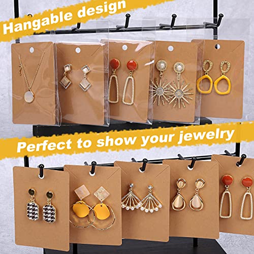 ovsor 500 Pcs Earring Cards - Earring holder Cards with 500 Pcs Bags, Earring Display Cards for Earrings Necklace Display and Jewelry Packaging