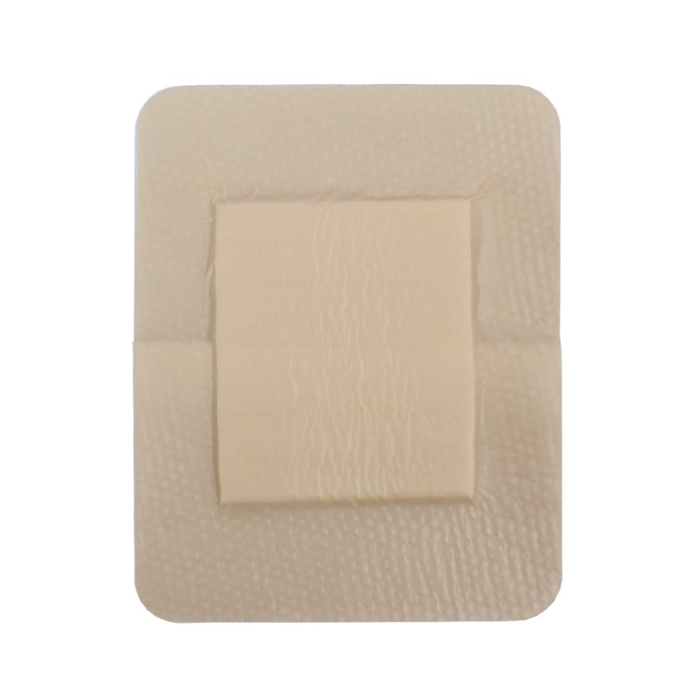 MED PRIDE Silicone Bordered Foam Adhesive Sterile Dressing Pads 4"X5", Pack of 10, Individually Wrapped, Nonstick, Pain Free Removal