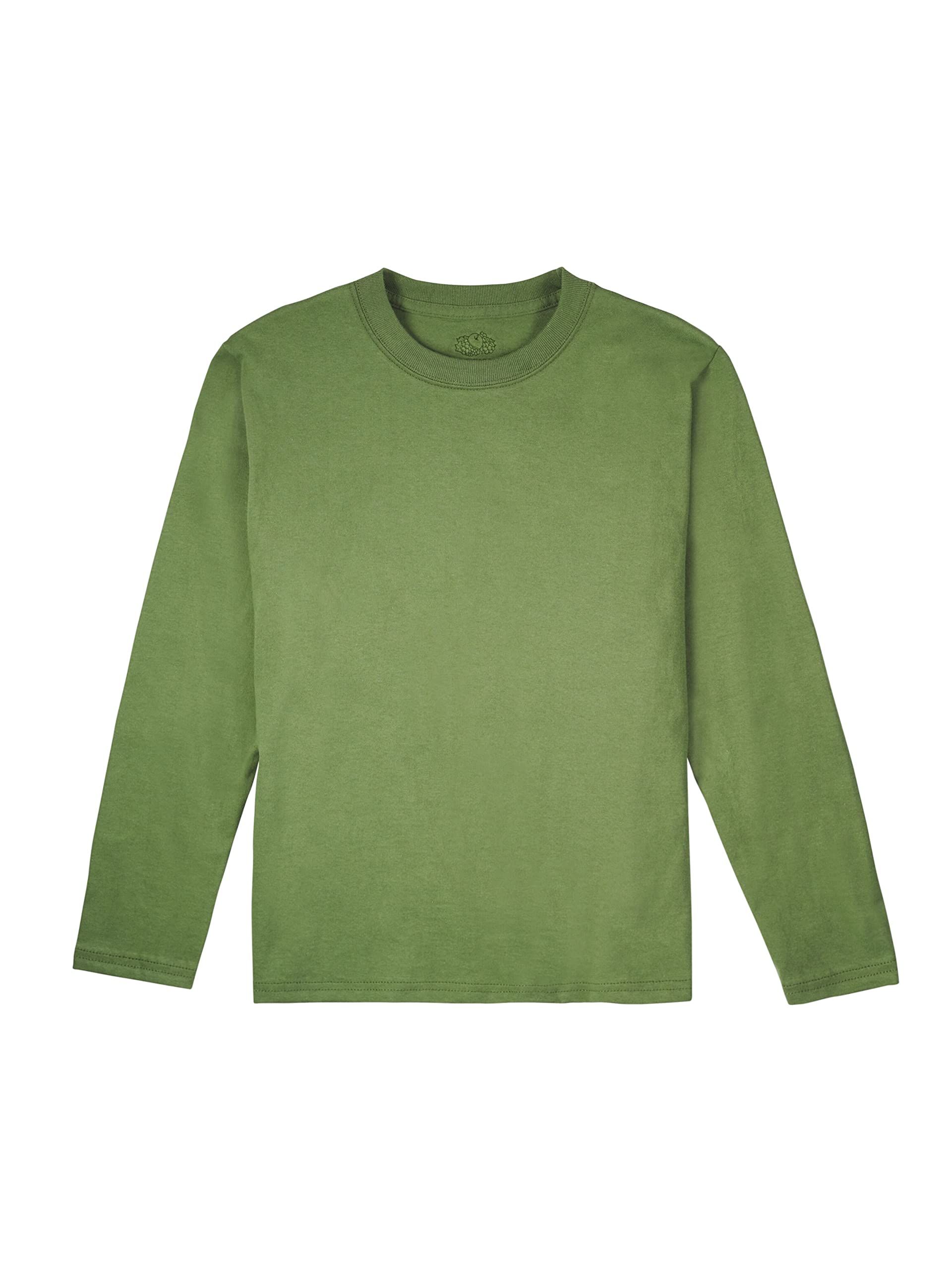 Fruit of the Loom Boys' Solid Multi-Color Soft Long Sleeve T-Shirts, 2 Pack, PARROT BLUE HEATHER/CHIVE, Large