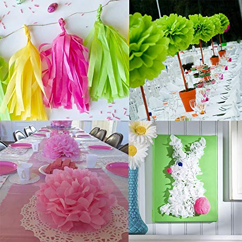 Supa 160 Sheets 8 Easter Day Multicolor Tissue Paper Bulk Wrapping Tissue Paper 20 x 27" for Art Craft Floral DIY Birthday Love Theme Party Tissue Valentine's Day Paper Pom Pom