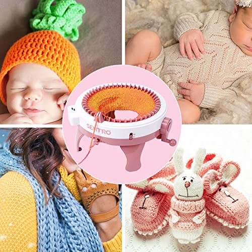 SENTRO 48 Needles Knitting Machine with Row Counter and Plain/Tube Weave Conversion Key, Efficiently DIY Scarf Hat Sock