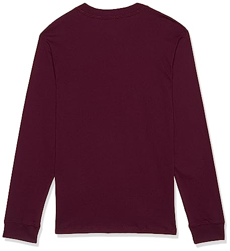 Hanes mens Beefy Long Sleeve Three-button Henley Shirt, Mulled Berry, Medium US