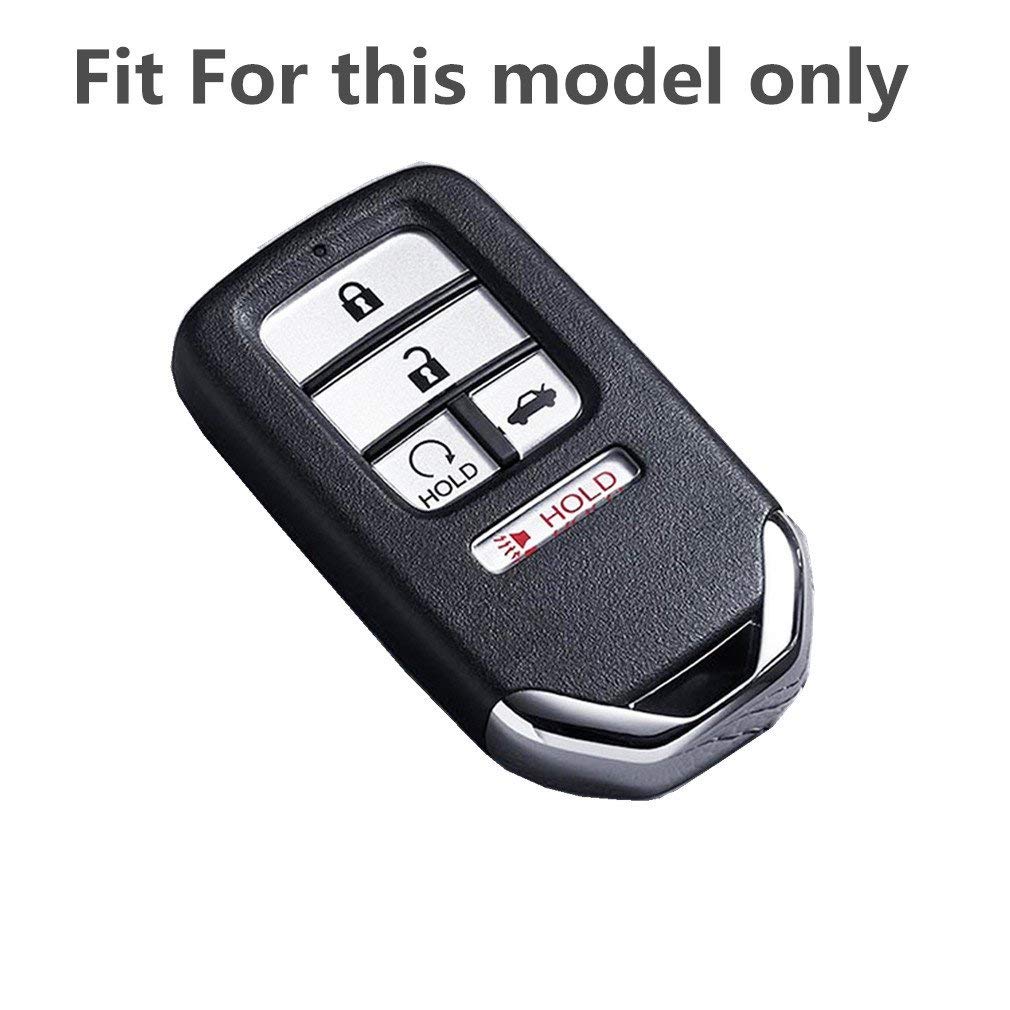 WFMJ 2Pcs Black Silicone for 2019 2018 2015 2016 2017 Honda Civic Accord Pilot CR-V A2C81642600 Smart 5 Buttons Remote Key Cover Chain Case