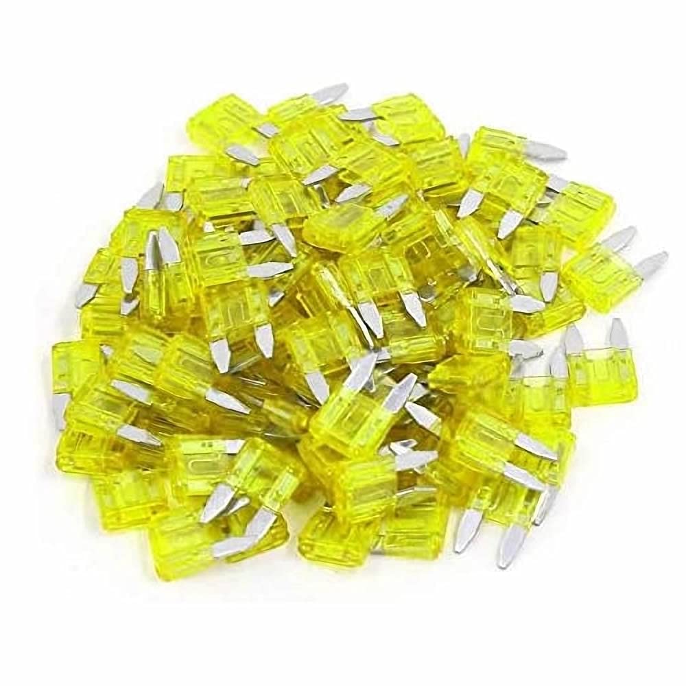 100 Pack Auto Fuses 20 AMP APM/ATM 32V Mini Blade Style Fuses 20A Short Circuit Protection Car Fuse (20 AMP)