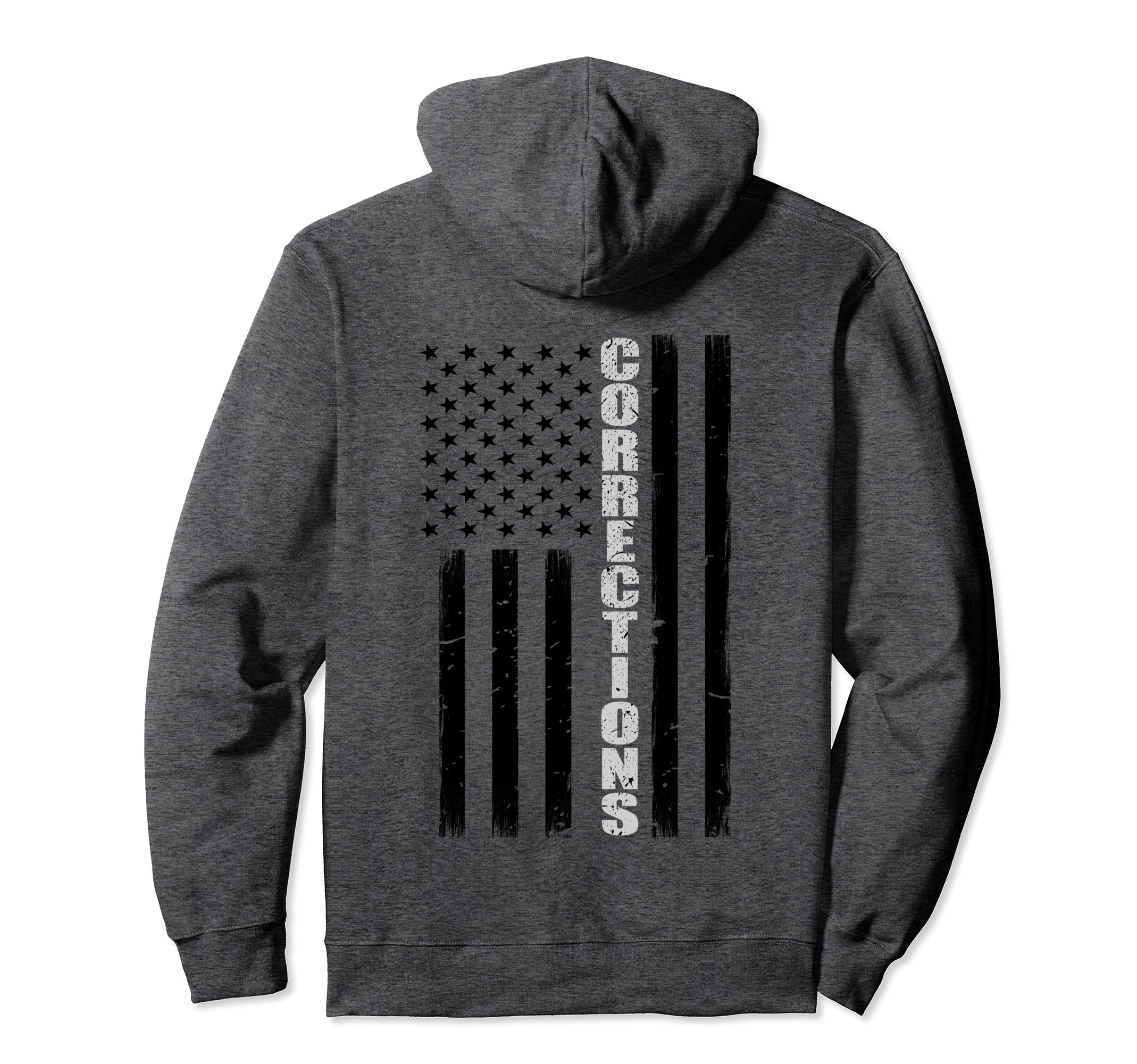 Thin Silver Line Flag Corrections Officer Pullover Hoodie