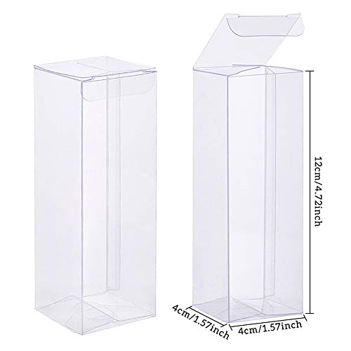 BENECREAT 20PCS Clear Wedding Favour Boxes 4.5x1.5x1.5 Rectangle PVC Transparent Gift Boxes for Candy Chocolate Valentine
