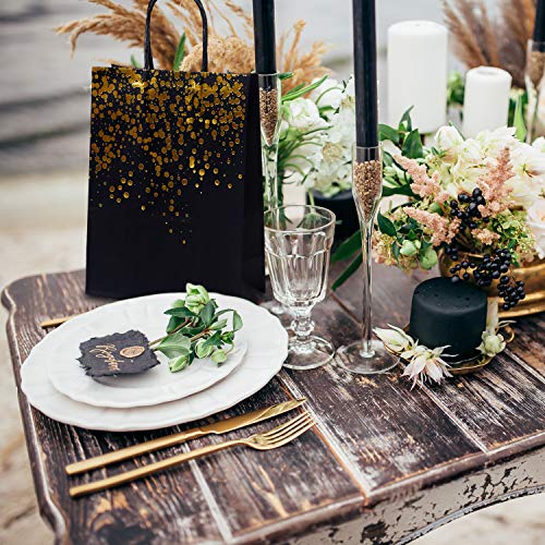 Cooraby 20 Pieces Paper Party Bags Dot Bronzing Kraft Paper Bag Hen Party Bags Bride Gift Bag with Handle for Party Favours