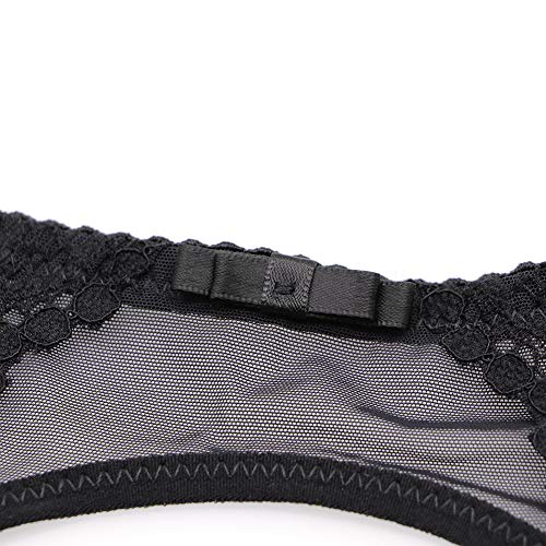 Sexy Lace Suspender Garter Belt for Thigh High Stockings (N019DD-Black-M)