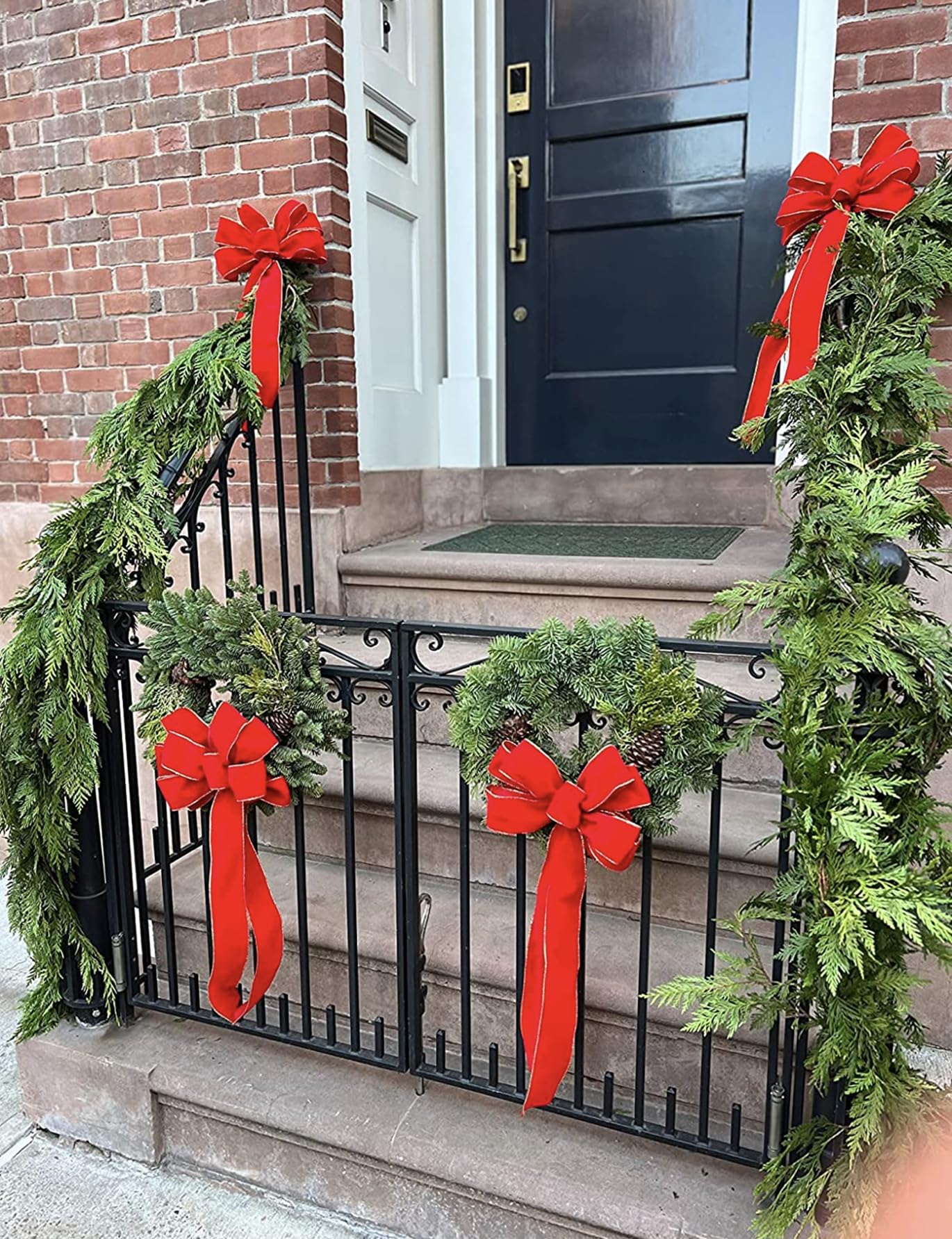 36-Pack Christmas Bows | 6.99 Bulk Pack | 10x26" Premium Handmade | Indoor Outdoor Christmas Decor | The Handmade Bow