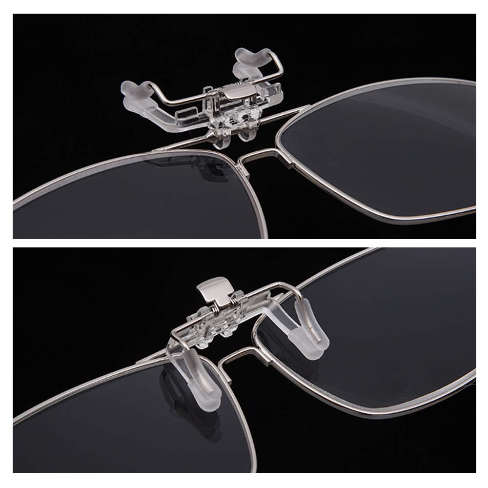 TERAISE Clip On Reading Glasses with Flip Up Function Metal full-Frame Clipped on prescription glasses Designed for myopia Fashion readers for men and women HD lens Portable glasses case(1.5X)