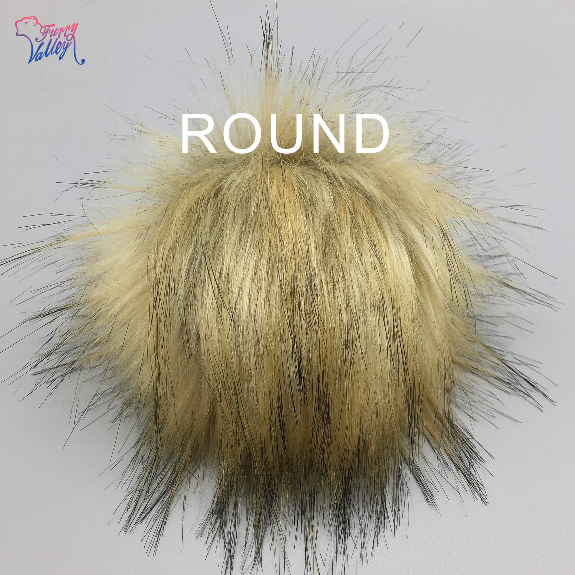 Furryvalley Faux Fur Pompom 6pcs DIY Crafts Fluffy Balls for Hat Shoes Scarves with Snap Fastener Removable Knitting Hat Horse Riding Hat Silk Accessories 6 Inch Extra Large(Brown)