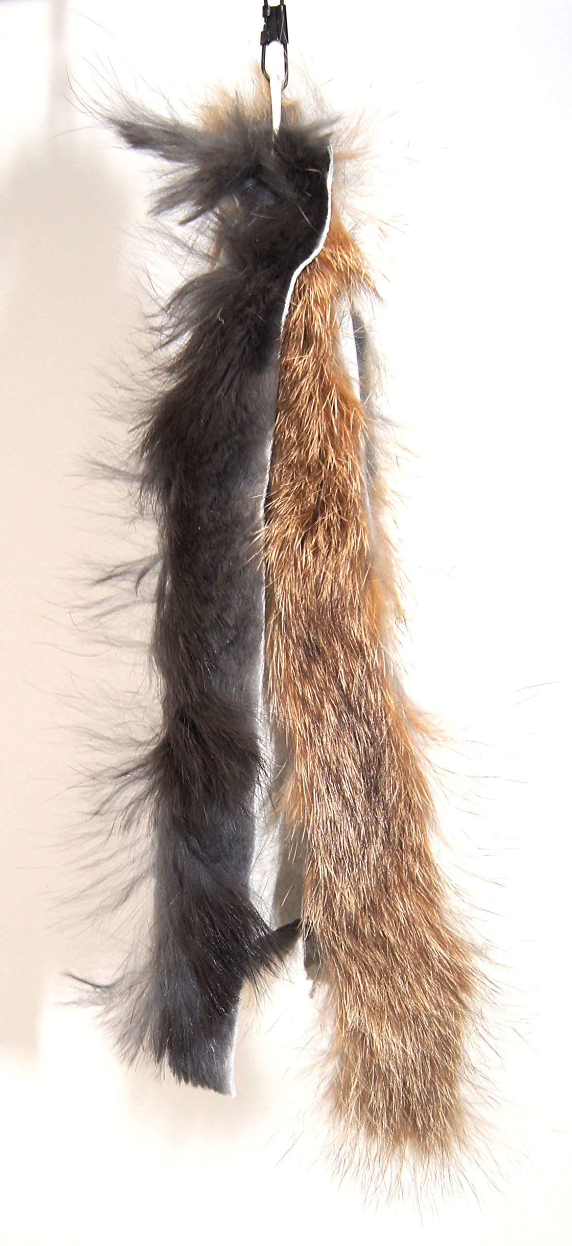 CoolCyberCats Ribbon, Leather and Fur Attachment Cat Toys - Fit Wildcat and Popular Bird and Catcher Type Wands/Poles (Rabbit Fur Chaser)