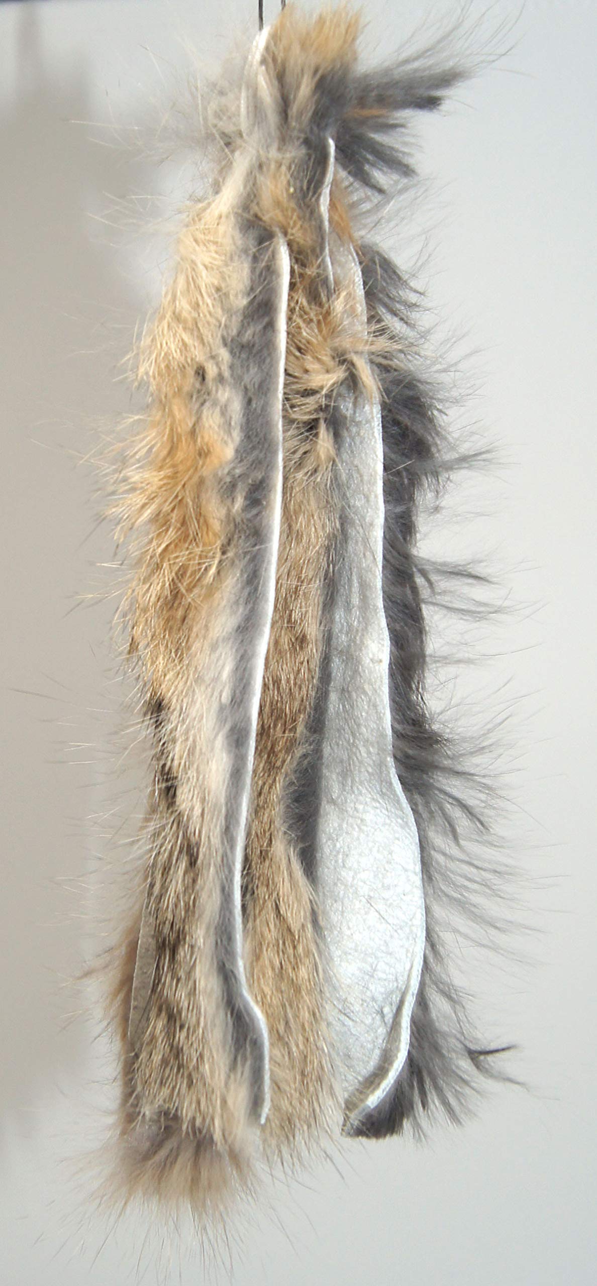 CoolCyberCats Ribbon, Leather and Fur Attachment Cat Toys - Fit Wildcat and Popular Bird and Catcher Type Wands/Poles (Rabbit Fur Chaser)