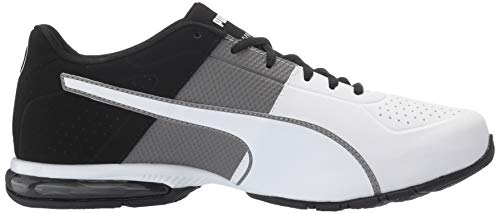 PUMA Mens Cell Surin 2 Cross Trainer, MATTE Charcoal Gray-PUMA Mens White, 9.5