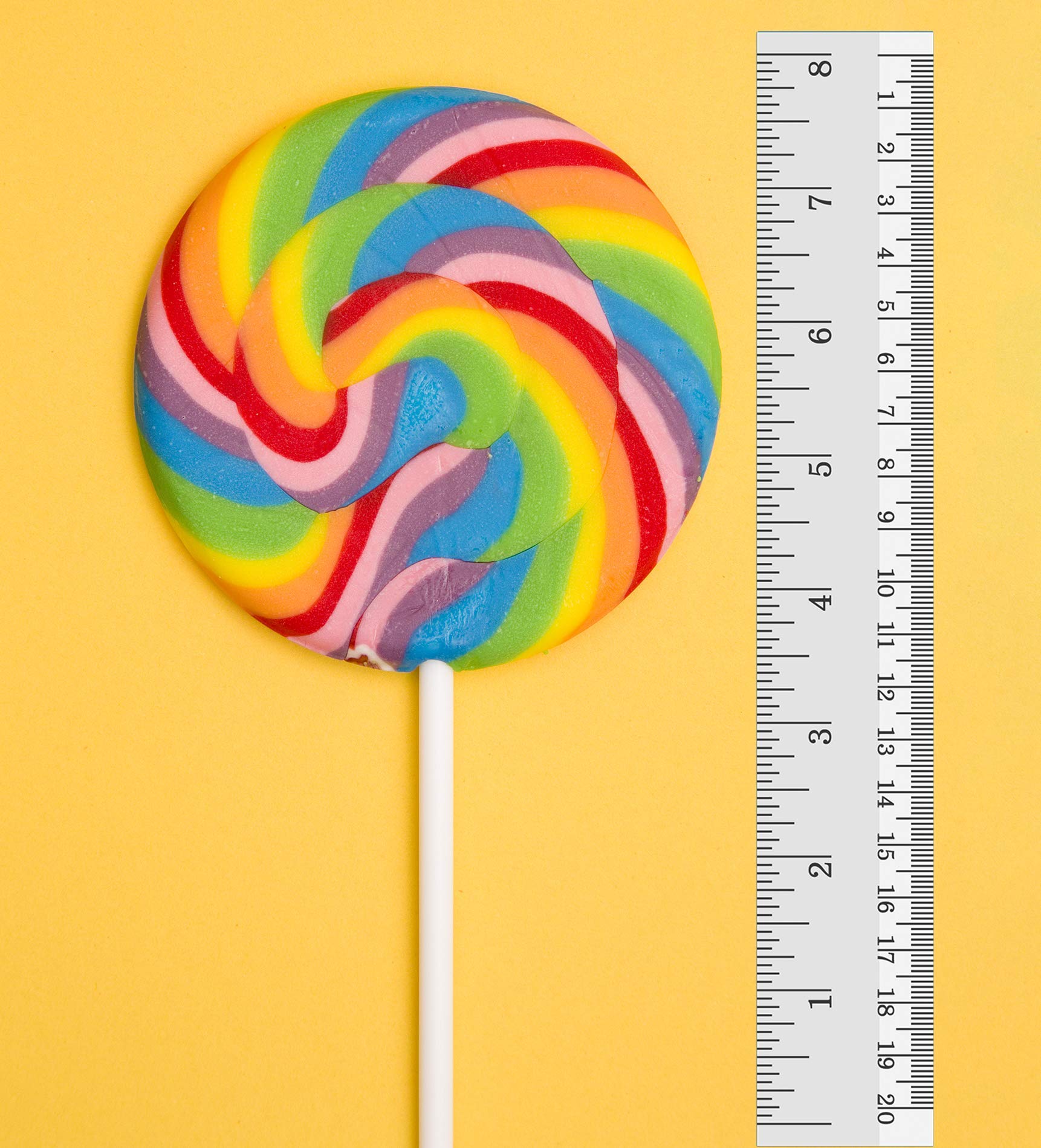24 Rainbow Lollipops Individually Wrapped Non Broken 12 Large Swirl Lollipop 3" and 12 Large Twisty Pops, Perfect Suckers for Gift, and Holiday Decorations,