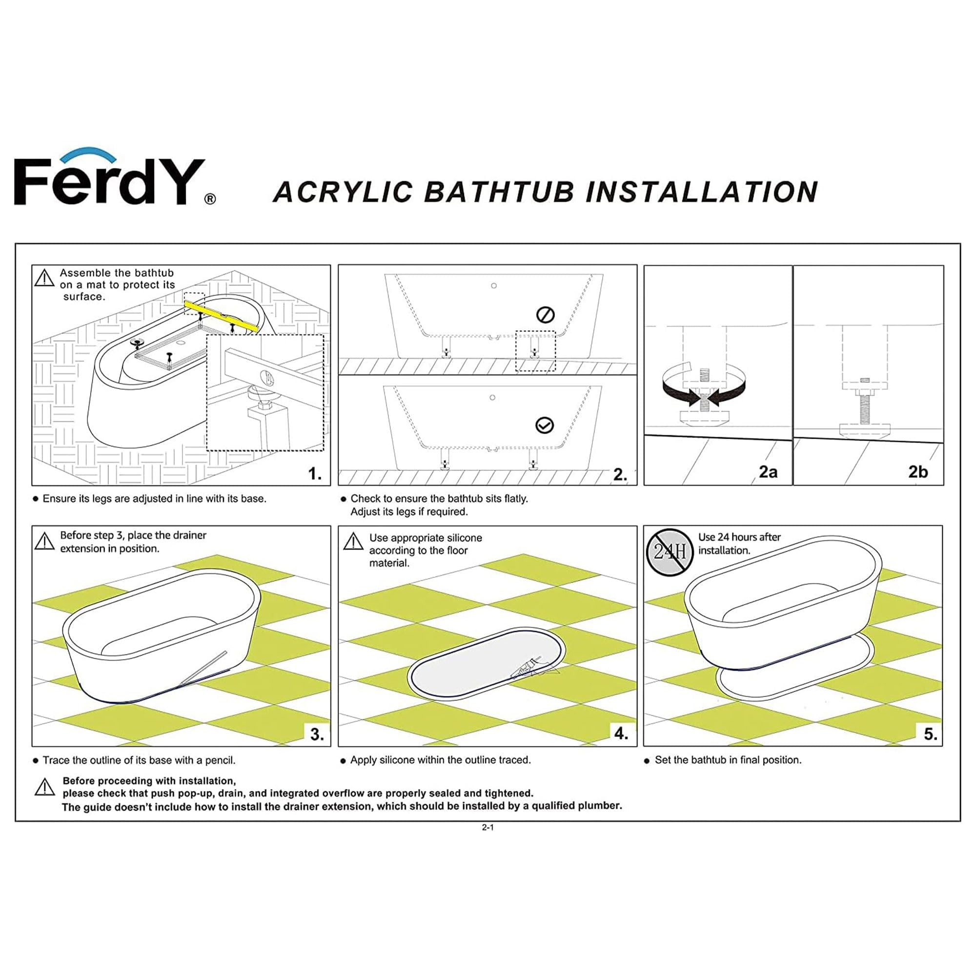FerdY Shangri-La 55" Acrylic Freestanding Bathtub, Classic Oval Shape Soaking Bathtub with Toe-Tap Chrome Drain and Classic Slotted Overflow Included, Modern White, cUPC Certified