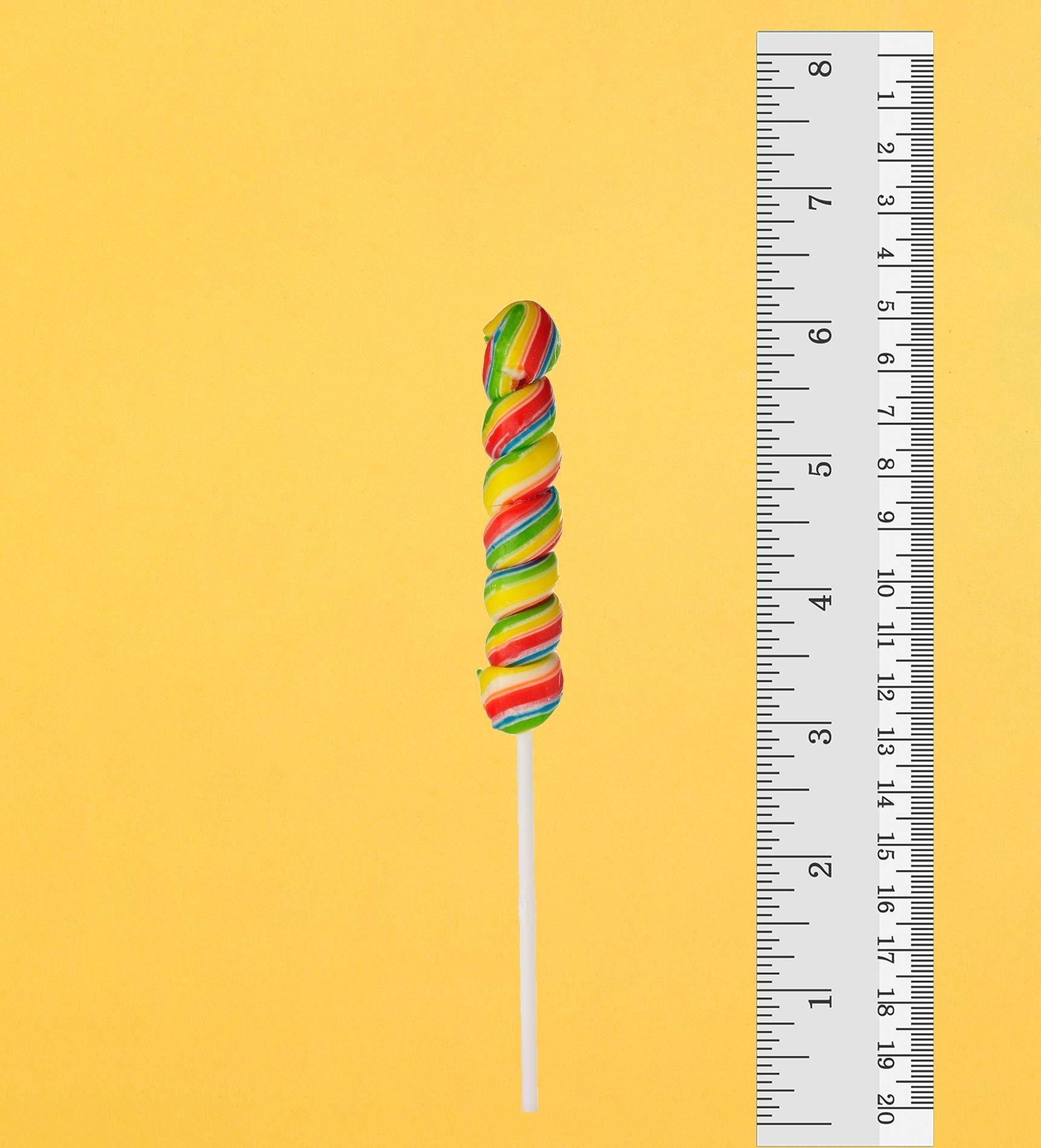 24 Rainbow Lollipops Individually Wrapped Non Broken 12 Large Swirl Lollipop 3" and 12 Large Twisty Pops, Perfect Suckers for Gift, and Holiday Decorations,