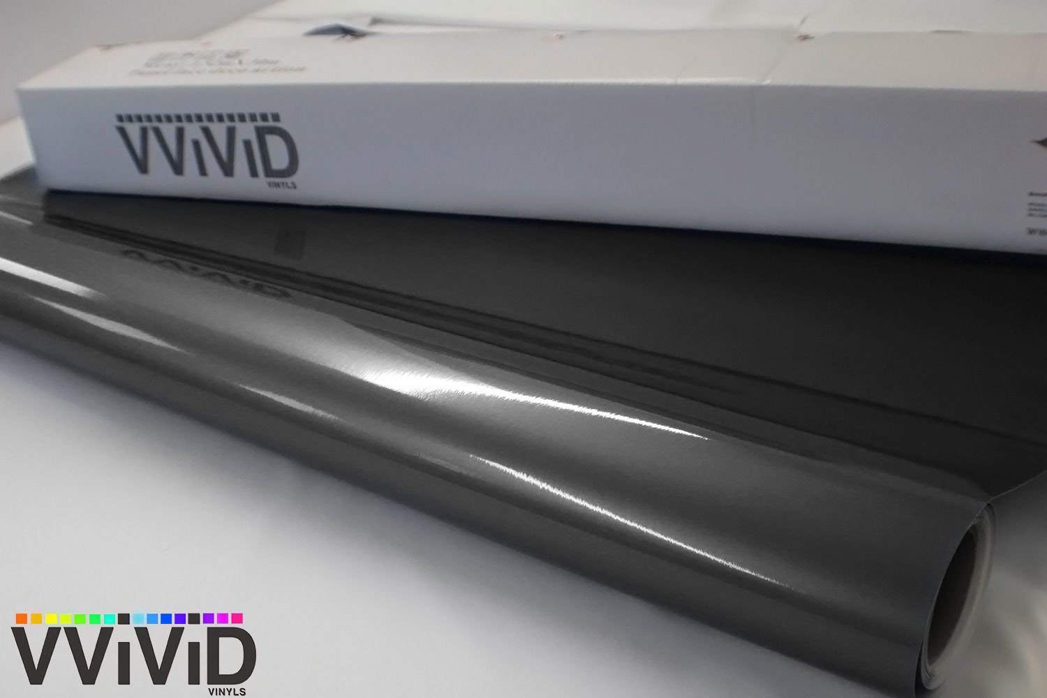 VViViD Gloss Gunmetal Grey Vinyl Exterior and Interior Bubble and Air-Free Channel Tech (1ft x 5ft)