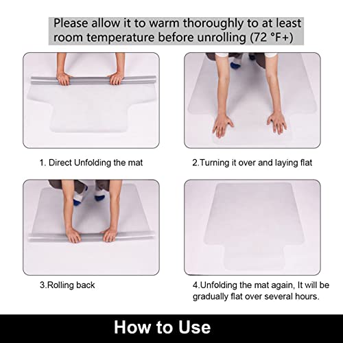 AiBOB Chair Mat for Low Pile Carpet Floors, Flat Without Curling, 36 X 48 in, Office Carpeted Floor Mats for Computer Chairs Desk