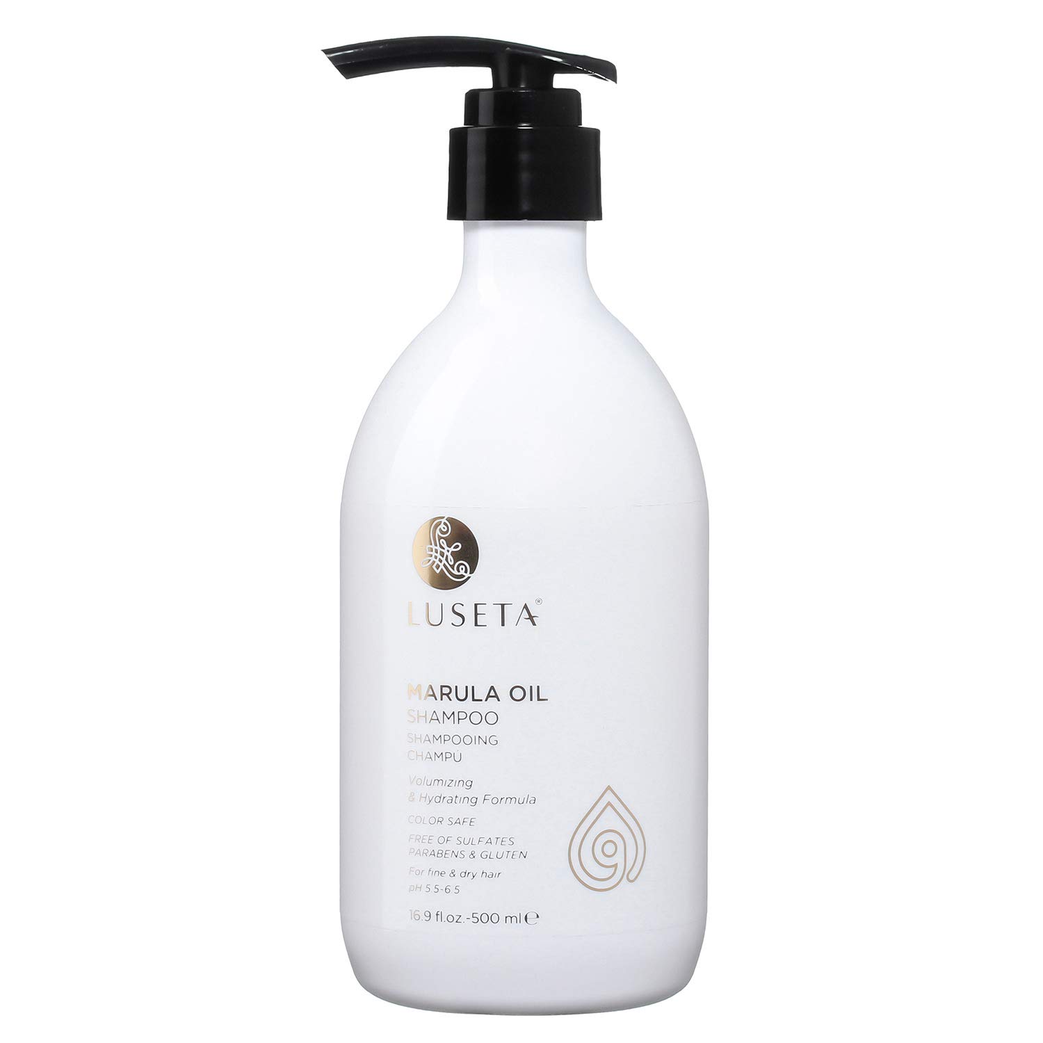 Luseta Marula Oil Hydrating Hair Shampoo - Salon Quality Shampoo that Cleanses, Protects, Nourishes and Conditions, Sulfate-free, 16.9oz