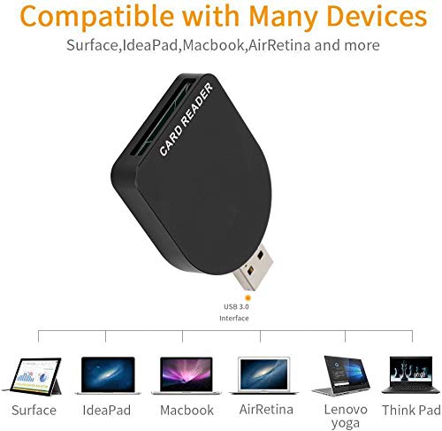 XQD Card Reader Adapter, USB 3.0 Professional XQD Card Reader Hub Quickly Transfer Tool, Compatible with D4, D5, D500 /XQD Interface Camera Type, etc