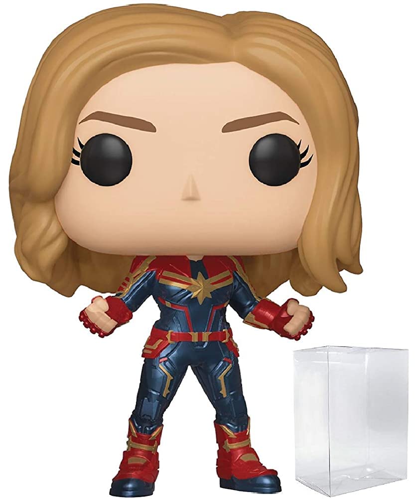 Marvel: Captain Marvel - Captain Marvel Funko Pop! Vinyl Figure (Includes Compatible Pop Box Protector Case)