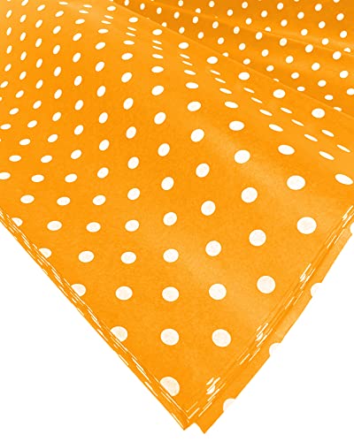 Flexicore Packaging Tangerine Orange Polka Dot Print Gift Wrap Tissue Paper Size: 15 Inch X 20 Inch | Count: 10 Sheets | Color: Tangerine Polka Dot