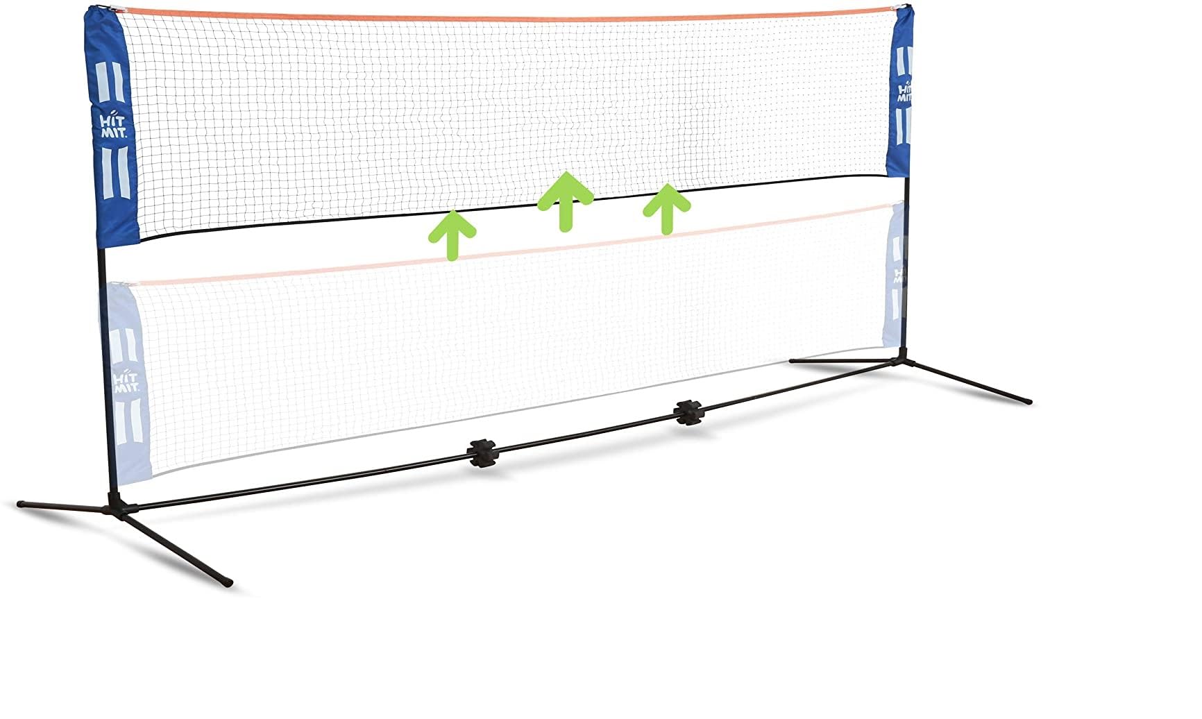 HIT MIT Adjustable Height Portable Badminton Net Set - Competition Multi Sport Indoor or Outdoor Net for Playing Pickleball, Kids Volleyball, Soccer Tennis, Lawn Tennis -Easy and Fast Assembly,17 Feet