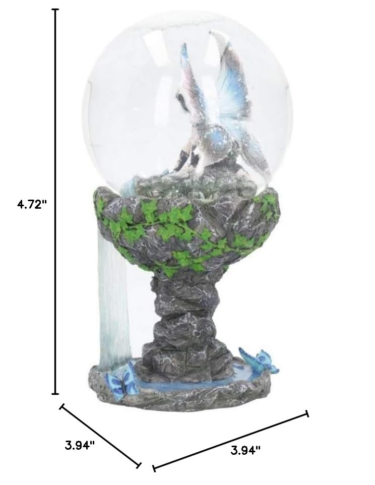 Nemesis Now Immortal Flight Anne Stokes Fairy Snow Globe 10cm, Resin, Grey|White