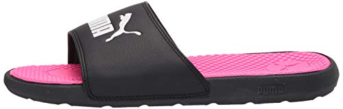 PUMA Cool Cat Jr Girls' Youth Sandal 7 M US Big Kid Black-White-Pink