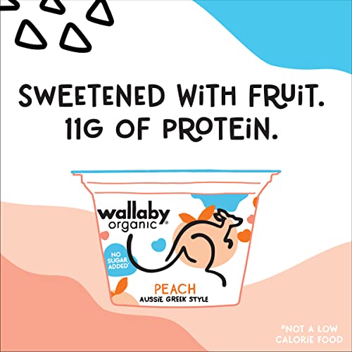 Wallaby Organic Aussie Greek Yogurt, No Sugar Added, Strawberry, 5.3 oz. USDA Organic
