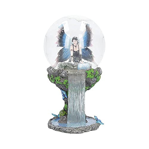 Nemesis Now Immortal Flight Anne Stokes Fairy Snow Globe 10cm, Resin, Grey|White