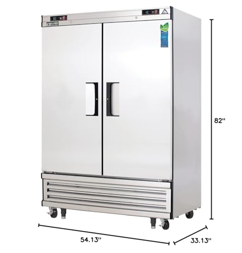Everest EBRF2 54-1/8" Two-Door Solid Door Upright, Reach-in Dual Temperature, Refrigerator Freezer Combo, 613 lbs.,NSF